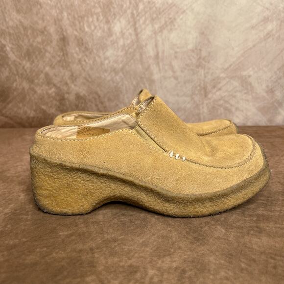 Yellow Box | Shoes | Vintage Y2k Yellow Box Suede Leather Mule Clogs ...